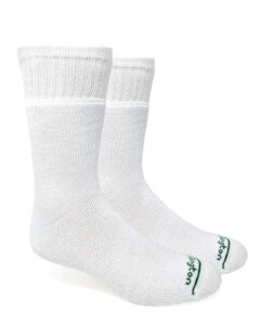 burlington men's active crew sock 2 pair pack, white/white, one size