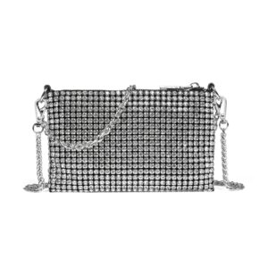 nogutu rhinestone purse silver clutch purse sparkly purse silver purse for wedding