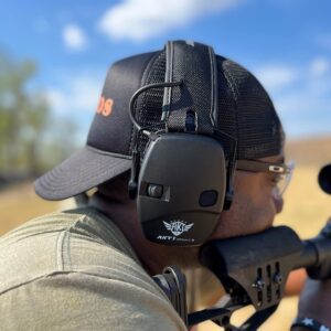 AK AKT1 Sport Cadre Low-Profile Electronic Sound Amplification Slim Safety Earmuff, For Shooting Range, Pistol, Rifle, Mowing, Construction, Work Shops, NRR 22dB