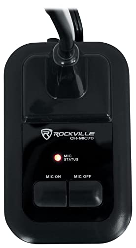 Rockville CH-MIC70 Push to Talk Commercial Gooseneck Paging Microphone w/Chimes