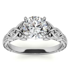 sparkx diamond 3 ct round cut colorless moissanite engagement ring, wedding/bridal celtic ring set, solitaire style, solid sterling silver vintage antique anniversary promise ring gift for her (6)