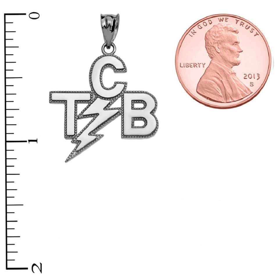 Fine Sterling Silver Taking Care of Business in a Flash (TCB) Pendant