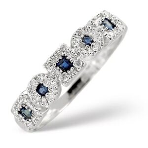 1.50 ct princess cut blue sapphire & cz diamond wedding band ring in 14k white plated silver by balajigemsandjewelry… by balajigemsandjewelry (7.5)