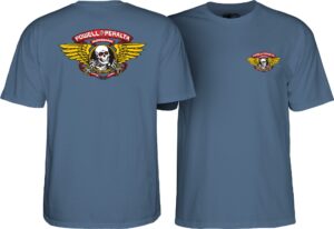 powell peralta winged ripper t-shirt, indigo blue, small