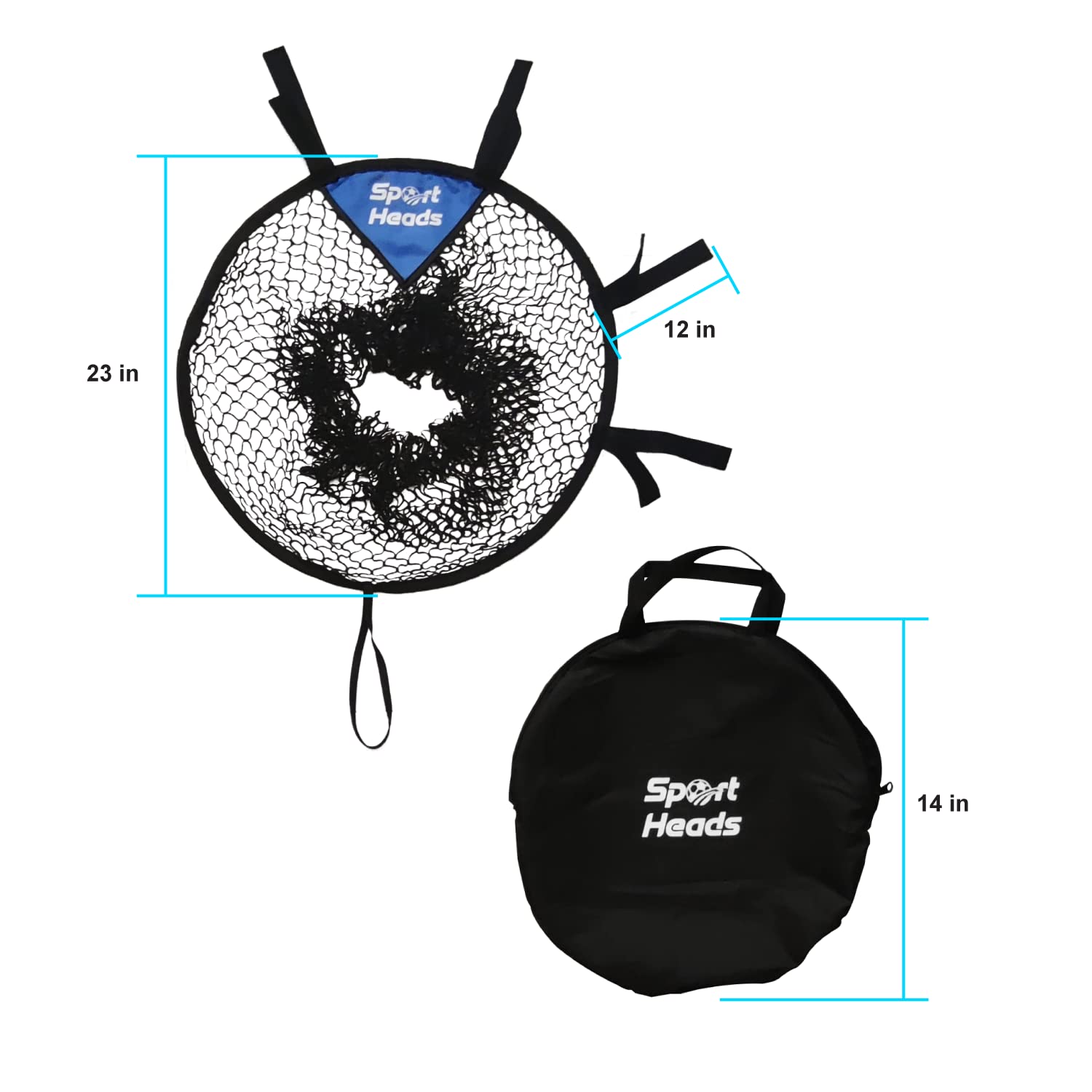 Soccer Targets for Goals Training (2pc) - Soccer Training Target | Top Bins Equipment | Durable Design - Extra-Long Straps with Carry Case