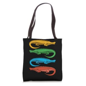 retro alligator alligators crocodiles funny alligator tote bag