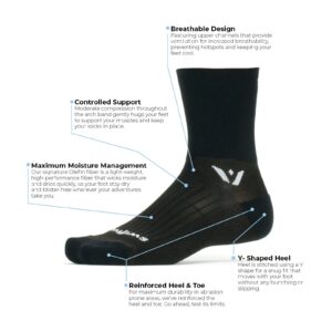 Swiftwick- PERFORMANCE SEVEN (3 Pairs) Cycling Socks, Wicking, Durable Crew (Black, X-Large)