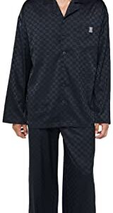 Savage X, Men's Satin Shirt, Black Caviar Monogram Jacquard, M