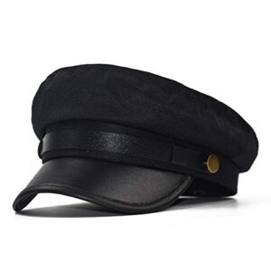 chauffeur hat for men women classic vintage newsboy cap costume hats beret cap (as1, alpha, one_size, black, one size)