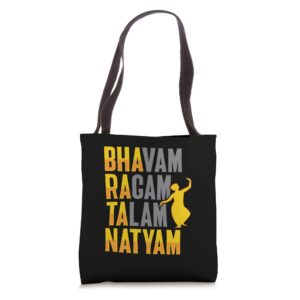 bharatanatyam design for a bharatanatyam dancer tote bag