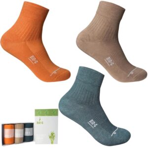 bio-g men’s moisture wicking odor free athletic dress quarter lightweight socks for athletes feet one size 3 colors