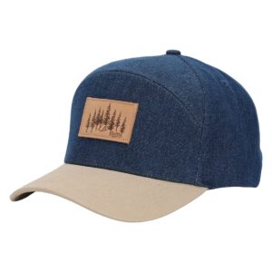 sixhats khaki & blue denim explorer snapback hat | one size fits all | hats for a cause, blue & khaki, small-large