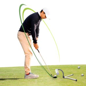 funpro golf slice corrector - inside approach golf swing trainer aid, portable golf practice tool for a proper swing, golf swing training aid for beginners & players, lightweight, 1.3 lbs.