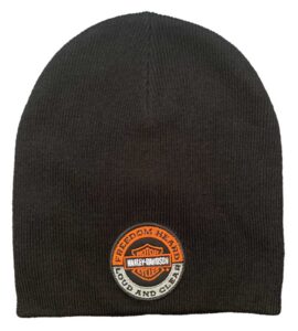 harley-davidson men's embroidered bar & shield graphic cuffed beanie hat - black