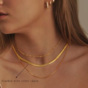 Fwlisesa Layered Gold Necklaces for Women, 14k Gold Plated Layering Coin Chain Necklace Simple Gold Choker Necklaces for Women Trendy Dainty Gold Chain Necklace Aesthetic Jewelry for Women