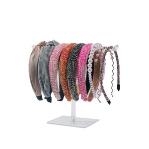 lovnfc headband holder, hair accessories organizer acrylic clear hairband hair hoop display stand with for girls women