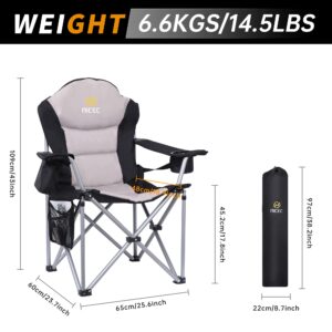 Nice C Outdoor Heated Chair, Heated Camping Chair, Folding Chair, Beach Chair, Wide&Thick Padding, Heavy Duty Cooler, Carry Bag, Cupholder & Side Pockets, 10000mAh Power Bank Included (2 Pack)