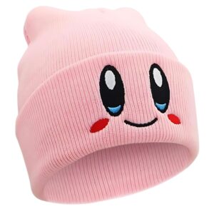 jilani handicraft - kirby beanie adult size anime hat accessory kawaii, medium-large (pink)