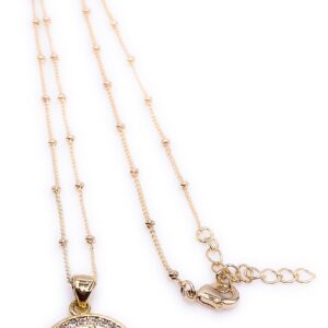 LESLIE BOULES 18K Gold Plated Saint Benedict Pendant Necklace Religious Jewelry for Women