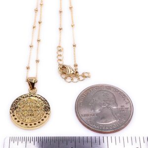 LESLIE BOULES 18K Gold Plated Saint Benedict Pendant Necklace Religious Jewelry for Women