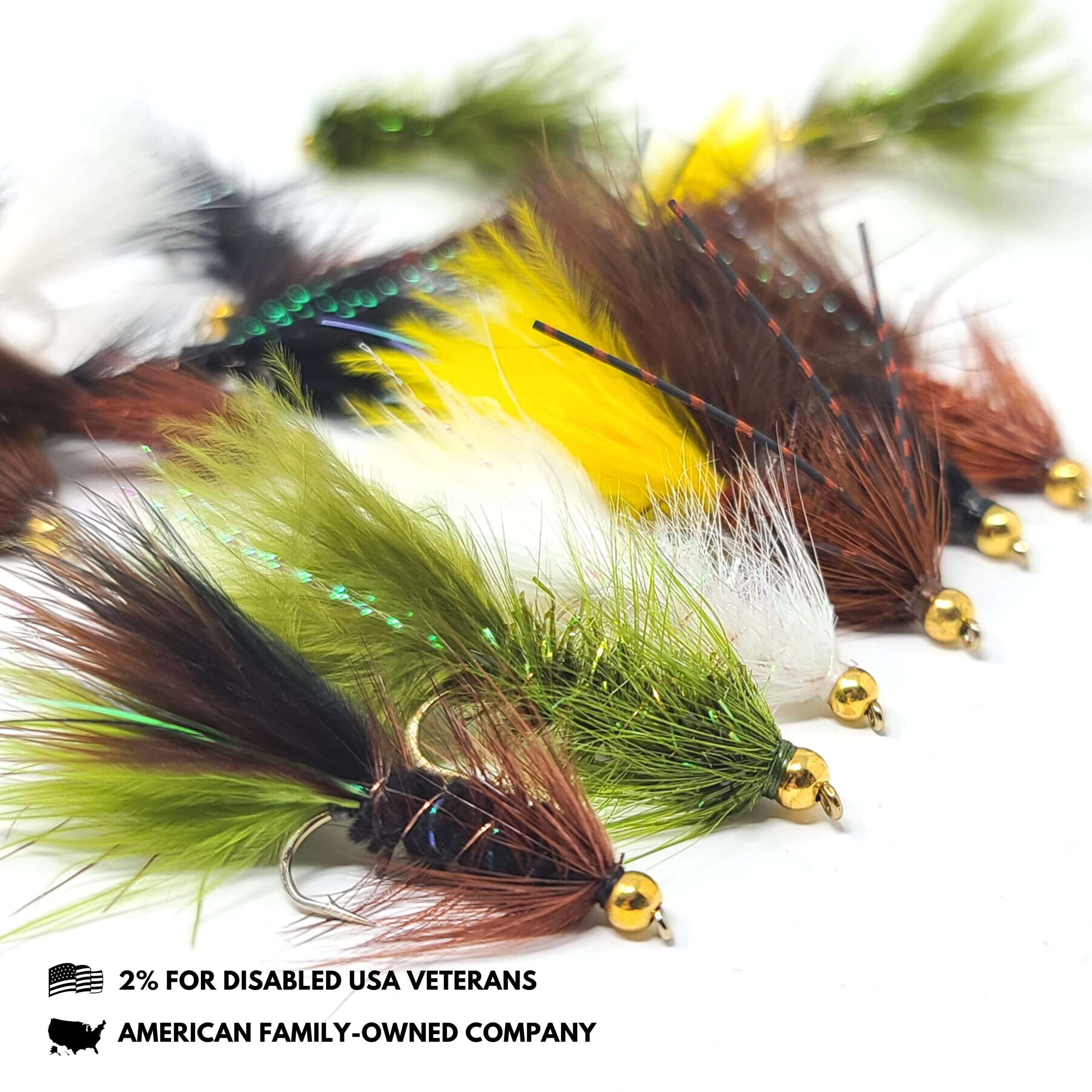 The Fly Crate Woolly Bugger Flies for Trout Fly Fishing Assortment - Size #8 Streamer Fly Fishing Flies (18 Pack - Variety)