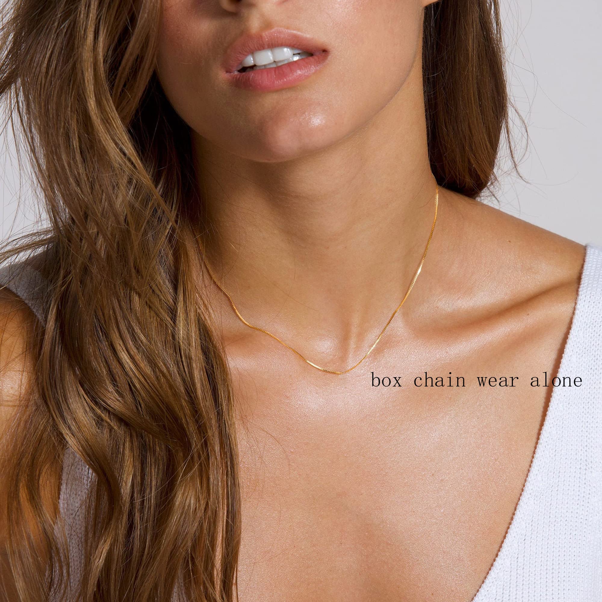 Fwlisesa Layered Gold Necklaces for Women, 14k Gold Plated Layering Coin Chain Necklace Simple Gold Choker Necklaces for Women Trendy Dainty Gold Chain Necklace Aesthetic Jewelry for Women