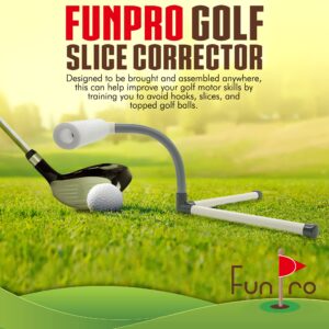 FunPro Golf Slice Corrector - Inside Approach Golf Swing Trainer Aid, Portable Golf Practice Tool for a Proper Swing, Golf Swing Training Aid for Beginners & Players, Lightweight, 1.3 lbs.