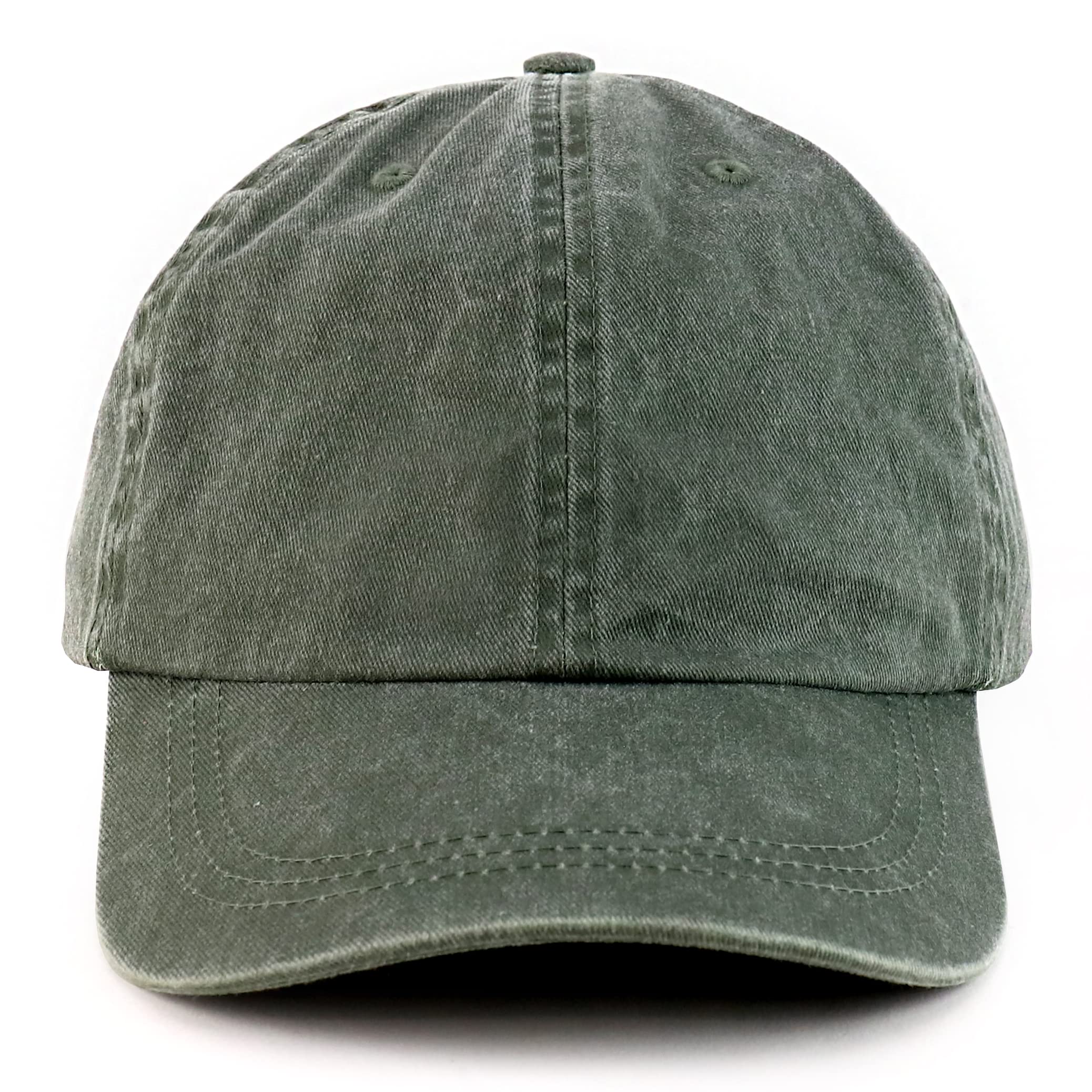 Armycrew XXL Oversize Big Washed Cotton Pigment Dyed Unstructured Baseball Cap - Olive