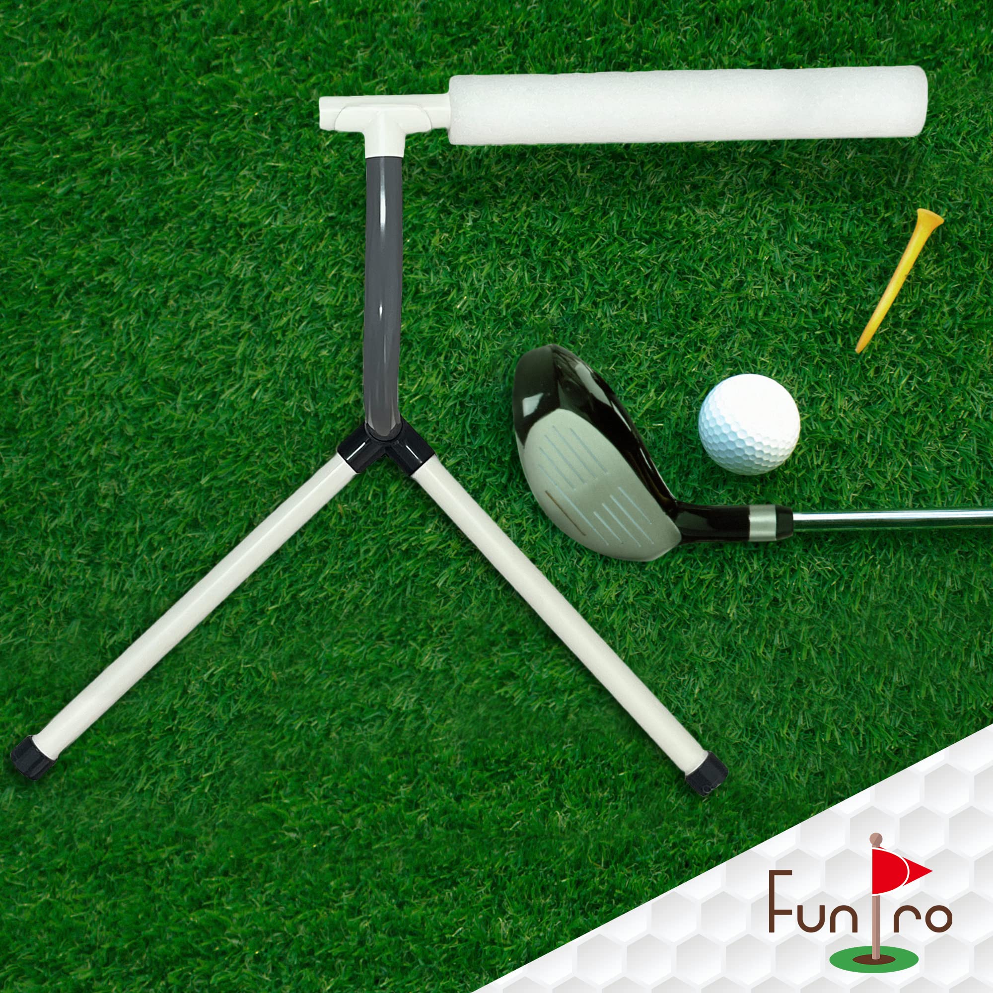 FunPro Golf Slice Corrector - Inside Approach Golf Swing Trainer Aid, Portable Golf Practice Tool for a Proper Swing, Golf Swing Training Aid for Beginners & Players, Lightweight, 1.3 lbs.