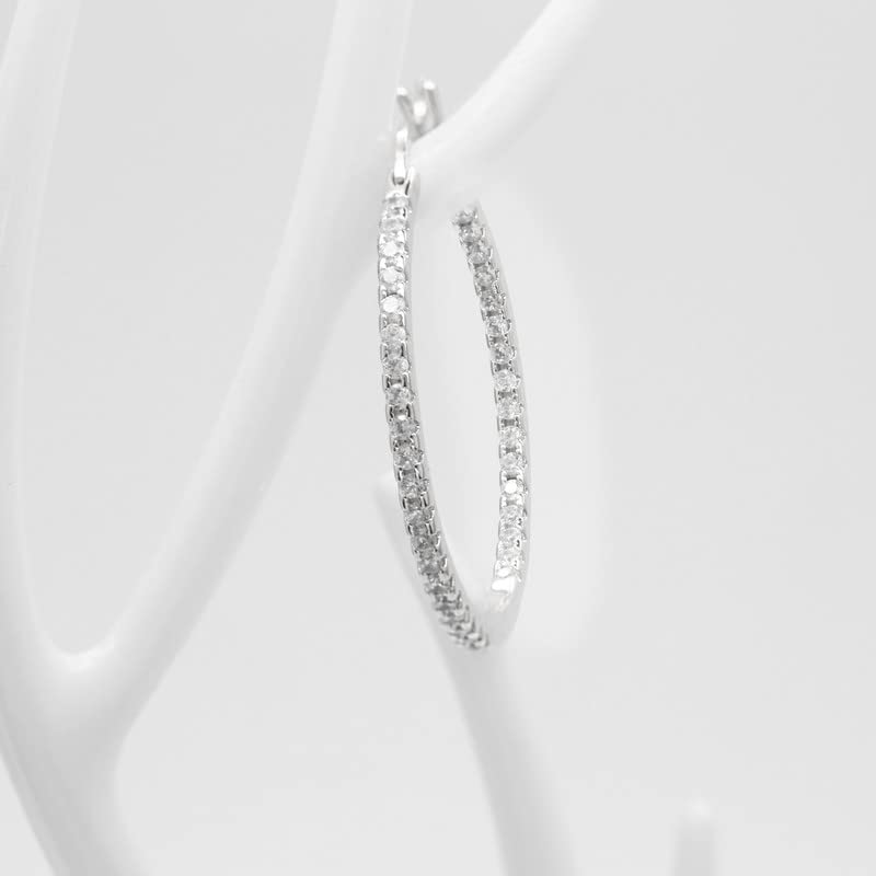 LUXSTRA CZ Gold Hoop Earrings,Solid 925 Sterling Silver Post,Cubic Zirconia Pave Hoop Earrings,18K Yellow, Rose, White Gold Filled Hoop Earrings,15, 20, 30mm, Gold Hoops Christmas, Cubic Zirconia