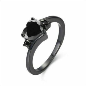 2.00 Ct Heart Cut Simulated Black Diamond Solitaire Engagement Ring Black Gold Plated Silver BY BALAJIGEMSANDJEWELRY (7)