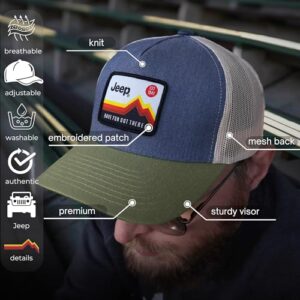 Jeep Have Fun Out There Trucker Snapback Patch Hat Grey/Army Green/Cream