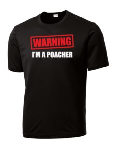 dinkers & bangers - warning! i'm a poacher - men's pickleball performance t-shirt - black - 2xl