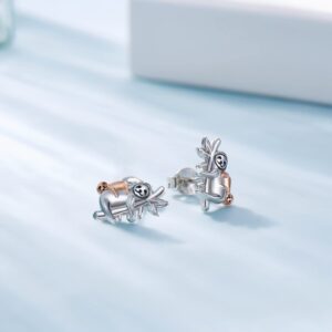 925 Sterling Silver Animals Earrings Hypoallergenic Stud Earrings Cute Animal Jewelry Unique Gifts for Women (Sloth Stud)