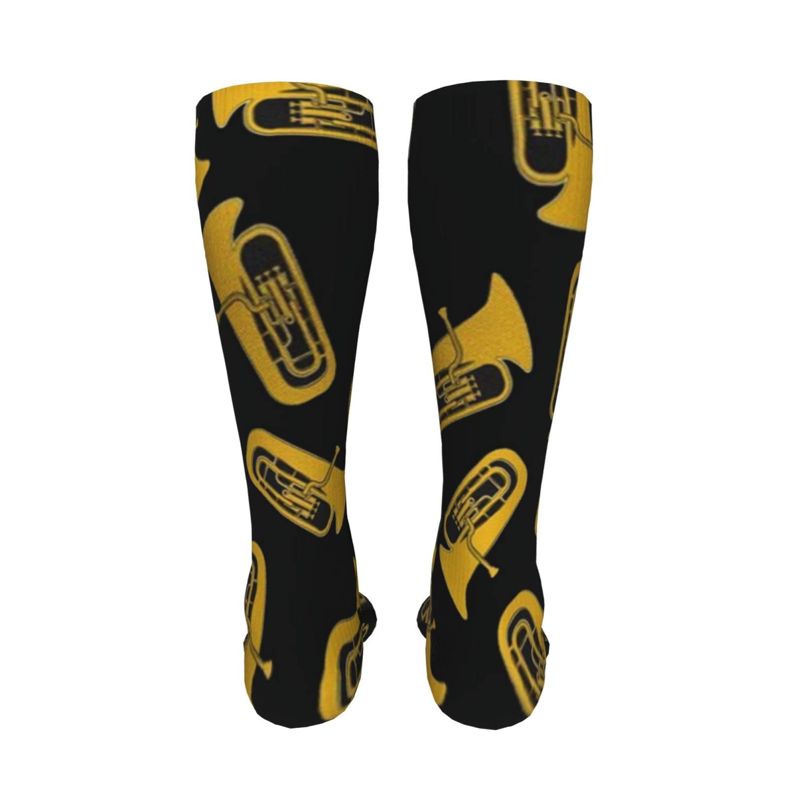 Isolated Tuba Musical Instrument Athletic Socks For Men Women Cushion Thick Socks Daily For Running Flight Travel Mountaineering 20 In