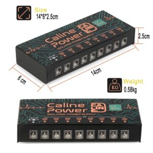 Caline CP-205 DC 9V Guitar Pedal Power Supply, True Isolated Pedalboard Power Supply with 8 Totally Isolated Outputs(300mA/500mA), Noiselessly