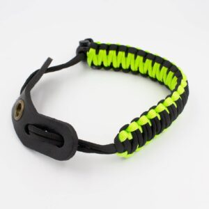 bow wrist sling, 550 paracord strap comfortable on hand, fit compound bow & recurve (green-black)