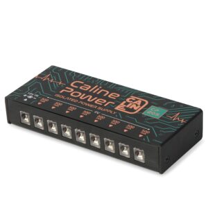 caline cp-205 dc 9v guitar pedal power supply, true isolated pedalboard power supply with 8 totally isolated outputs(300ma/500ma), noiselessly