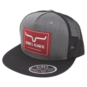 kimes ranch unisex blaster trucker 5-panel mesh back adjustable snapback hat/charcoal heather