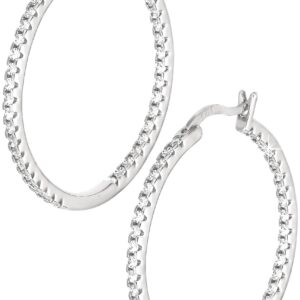 LUXSTRA CZ Gold Hoop Earrings,Solid 925 Sterling Silver Post,Cubic Zirconia Pave Hoop Earrings,18K Yellow, Rose, White Gold Filled Hoop Earrings,15, 20, 30mm, Gold Hoops Christmas, Cubic Zirconia