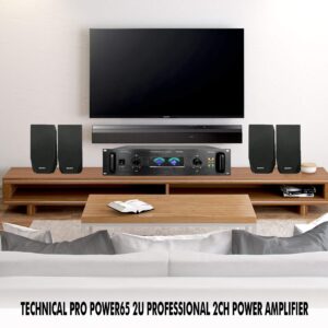 Technical Pro 6000 Watts Professional Portable PA System, 2 Channel Digital Stereo Power Amplifier with Dual Cooling Speed Fans for Home Speaker System