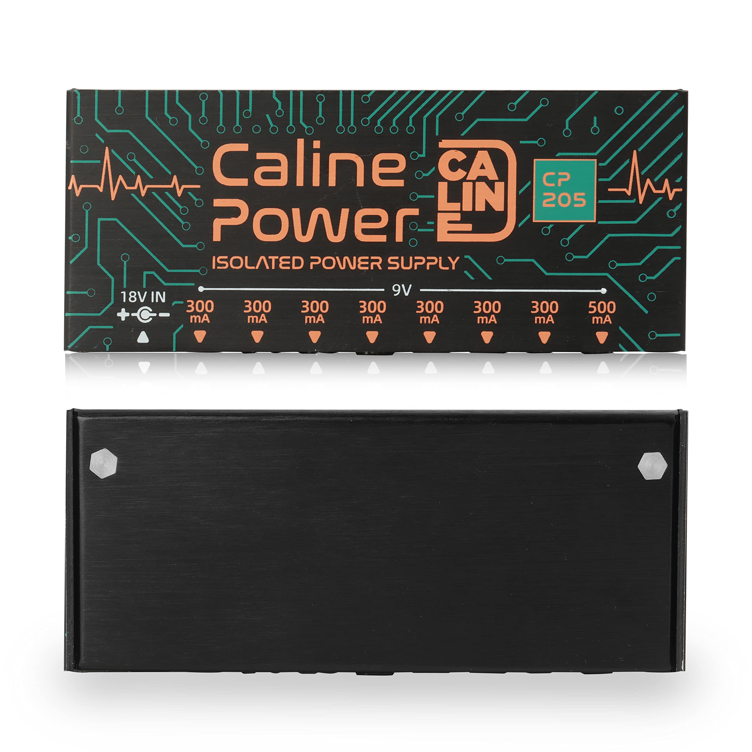 Caline CP-205 DC 9V Guitar Pedal Power Supply, True Isolated Pedalboard Power Supply with 8 Totally Isolated Outputs(300mA/500mA), Noiselessly