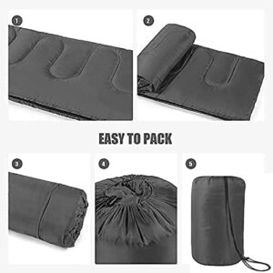 10 Pack Sleeping Bags for Adults Cold Weather Bulk for Homeless People, 4 Seasons Warm or Cold Lightweight Indoor Outdoor Backpacking, Camping (All Black Pack)