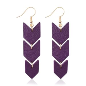 urizzd dangle earrings for women, hypoallergenic earrings drop trendy gift for her (purple)