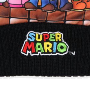 Nintendo Super Mario Multi Character Embroidered Logo Cuffed Pom Beanie Hat