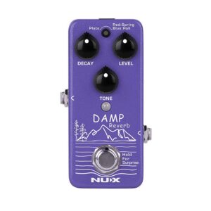 nux damp reverb guitar effects pedal with plate, spring, and hall