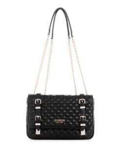 guess adam convertible crossbody flap, black