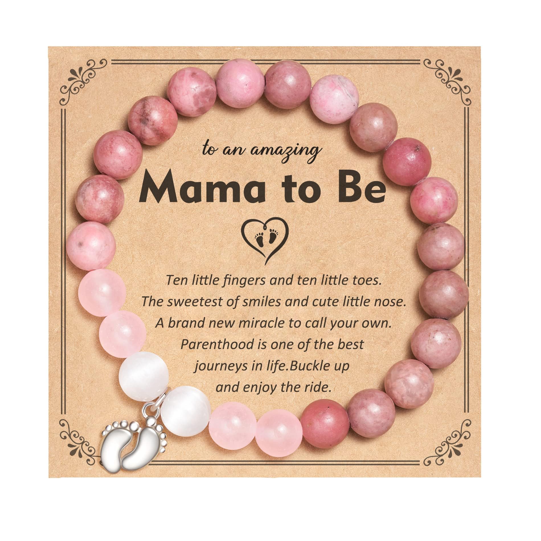 Jeka First Mothers Day Gifts, Mom to Be Gift, New Mom Gifts - Mama Bracelet for Women, Pregnancy Gifts for First Time Moms, Jewelry Gifts for Pregnant Women Wife, Expecting Mom Gifts