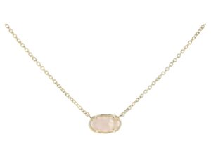 kendra scott® grayson stone pendant necklace – brass construction – 14k gold plating – lobster clasp gold rose quartz one size one size