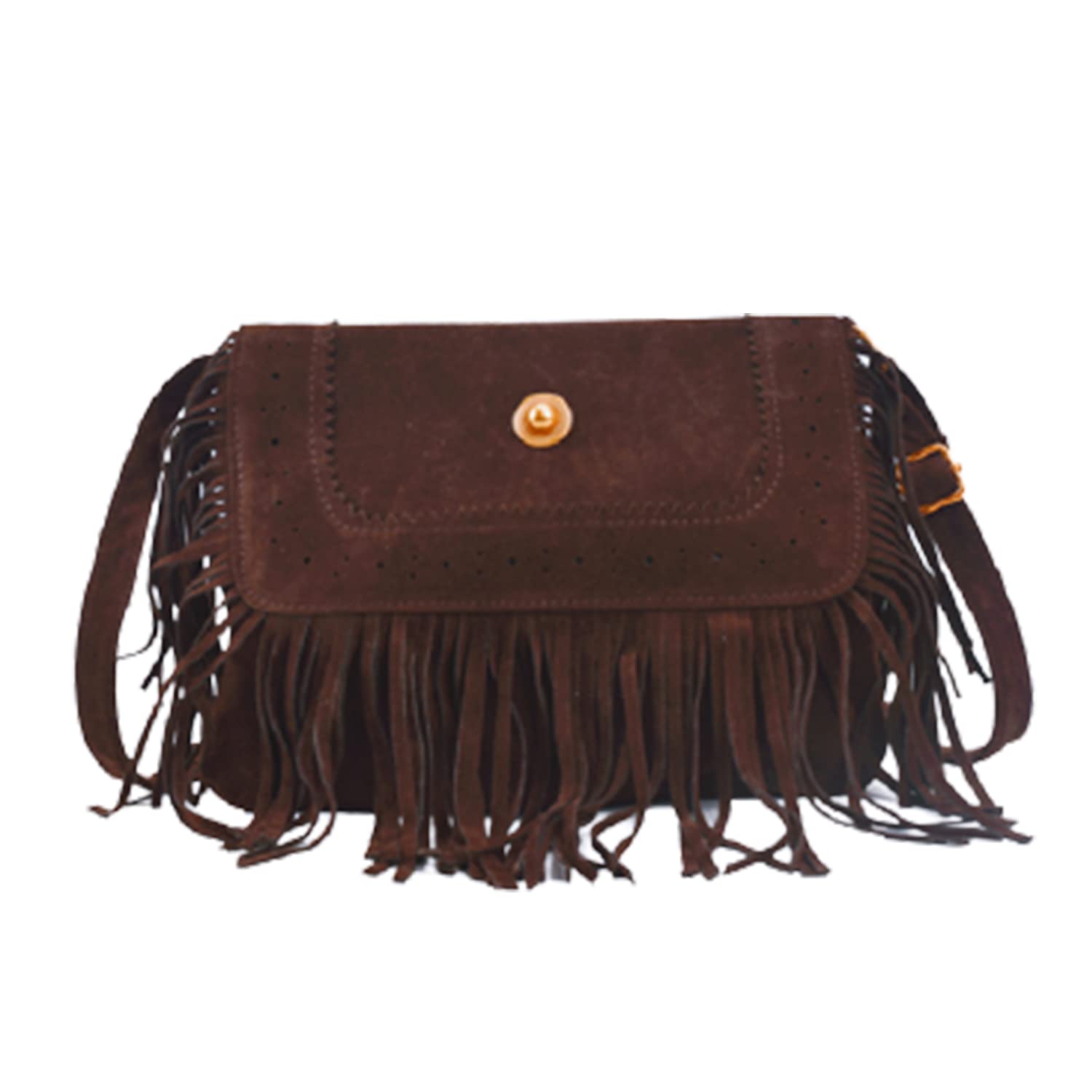 Vintage Western Cowgirl Style Fringe Crossbody Bags Country Women Hobo Hippie Grunge Tassel Faux Suede Shoulder Bags (Coffee,One Size)